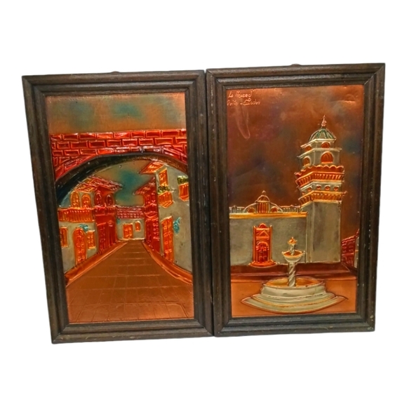 Vintage | Accents | Vintage Copper Hand Hammered Landscapes | Poshmark